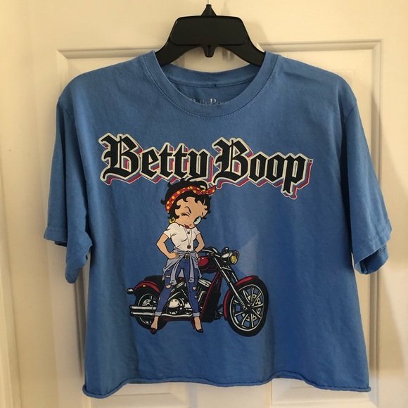 Betty Boop | Tops | Betty Boop Vintage Cartoon Womens Raw Edge Crop Top ...